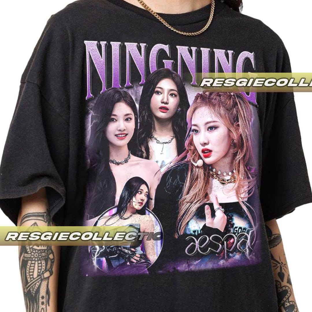 Limited Ningning Aespa Korean Pop Tshirt Vintage Unisex Shirt - Kpop ...