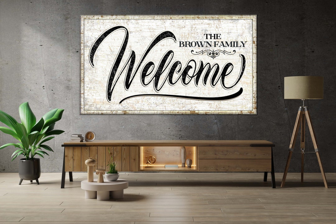 PERSONALIZED WELCOME SIGN With Custom Name Family Home Guest - Etsy