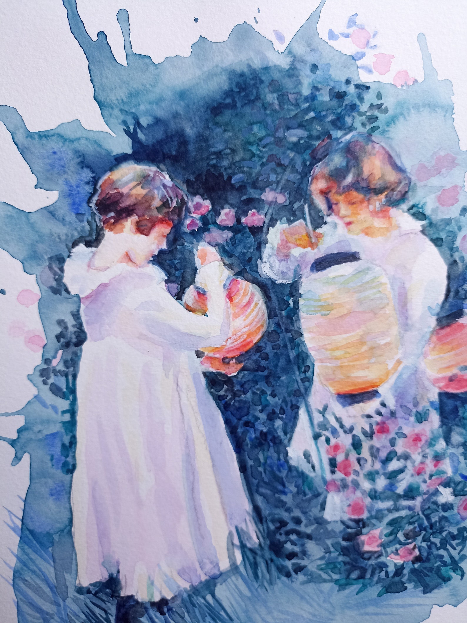 Carnation Lilly Lilly Rose Watercolor Version of a Masterpiece by John ...