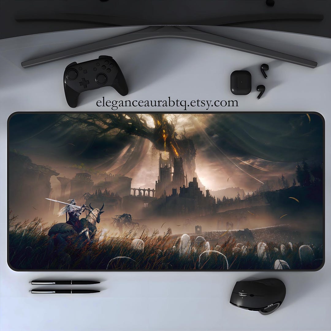 Elden Ring Mouse Pad - Gaming Desk Mat, Home Decor, Large Mousepad - Etsy UK