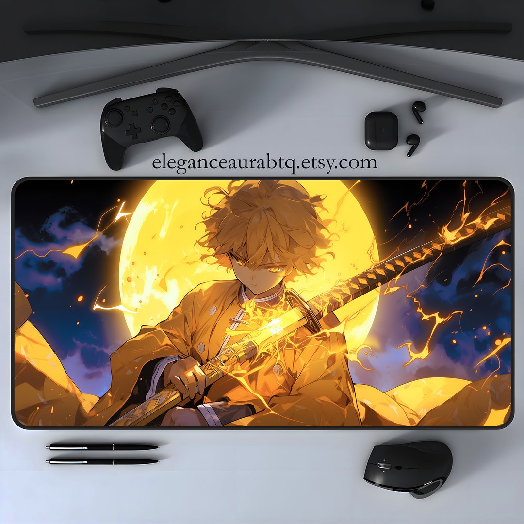 Zenitsu Agatsuma Demon Slayer Mouse Pad Anime Desk Mat, Gaming Gifts ...
