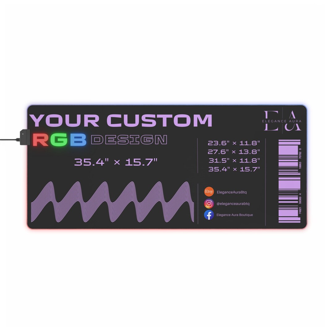 Custom RGB Mouse Pad Custom Desk Pad Customizable - Etsy