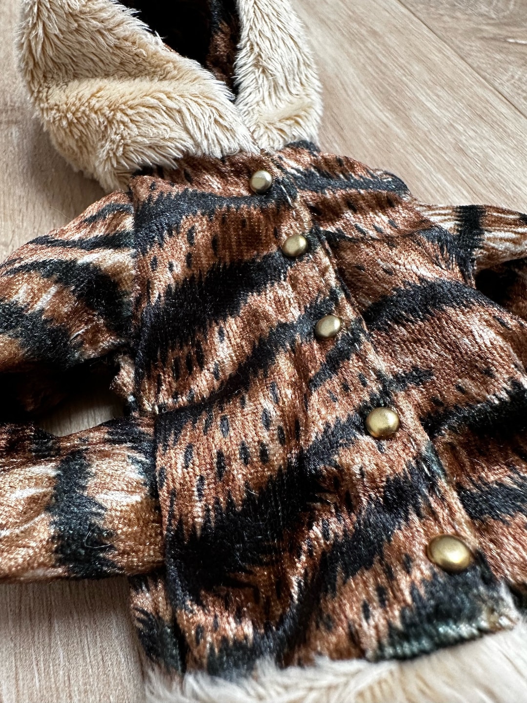 Velour Tiger Stripe BJD Doll Jacket, Faux Fur Hood, 1/4 Scale - Etsy