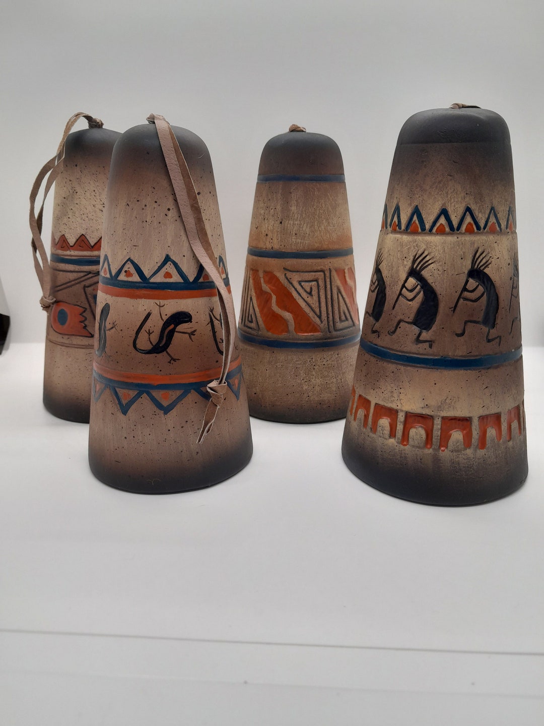 Set of 4 Vintage Native American Pottery Bells - Etsy