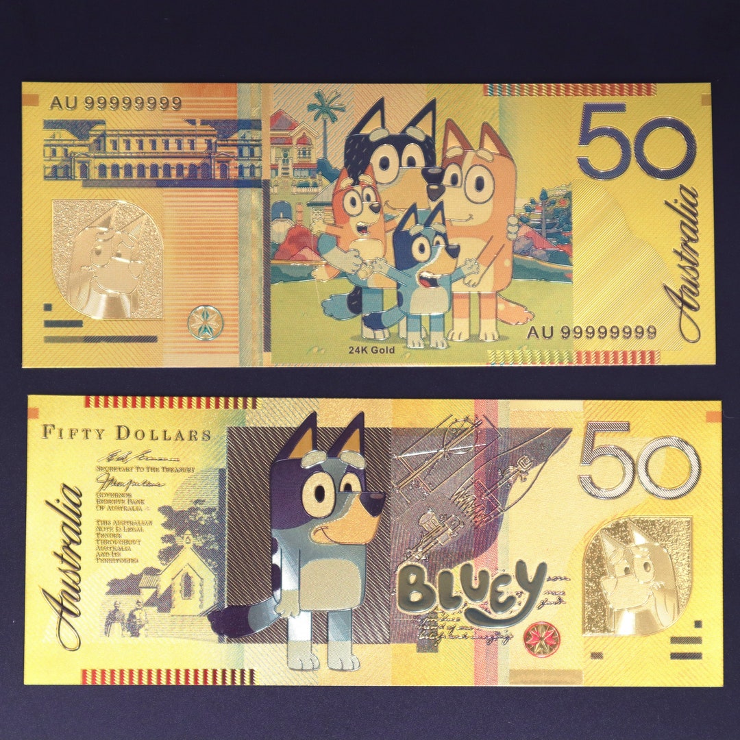 Bluey Collectible Golden Foil Banknotes - Etsy Australia