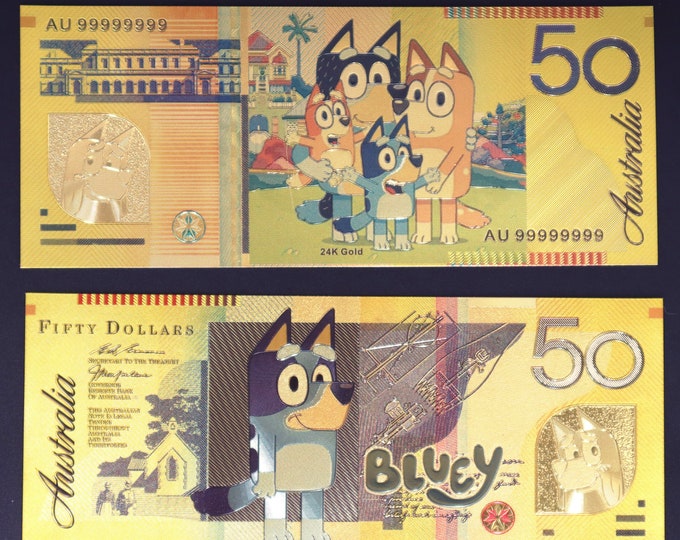 Bluey Collectible Golden Foil Banknotes - Etsy