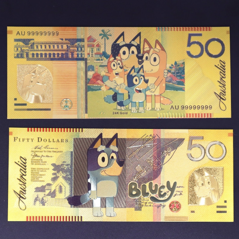 Bluey Collectible Golden Foil Banknotes - Etsy Australia