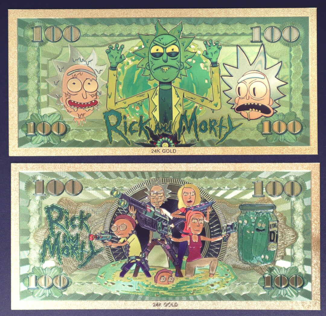 Rick and Morty Collectible Golden Foil Banknotes - Etsy