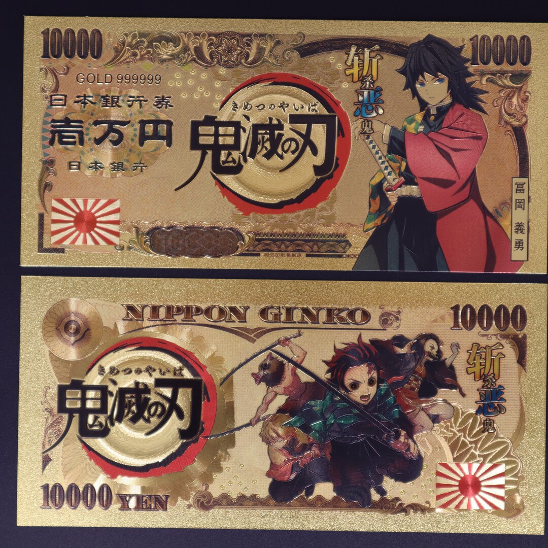 Demon Slayer Hashira Collectible Golden Foil Banknotes - Etsy