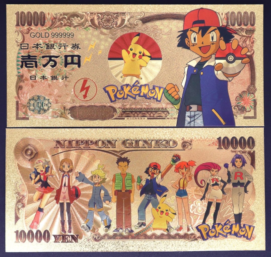 Pokemon Characters Collectible Golden Foil Banknote - Etsy