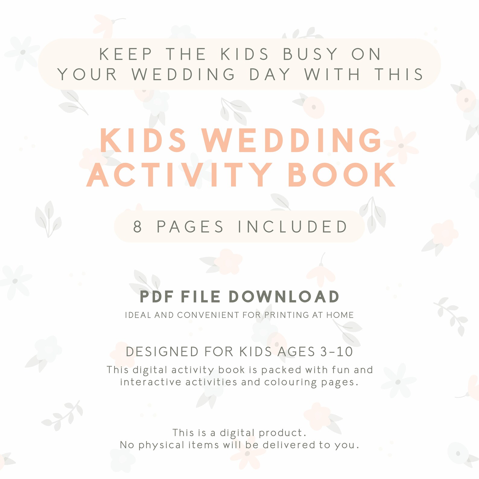 Kids Wedding Activity Book - Etsy