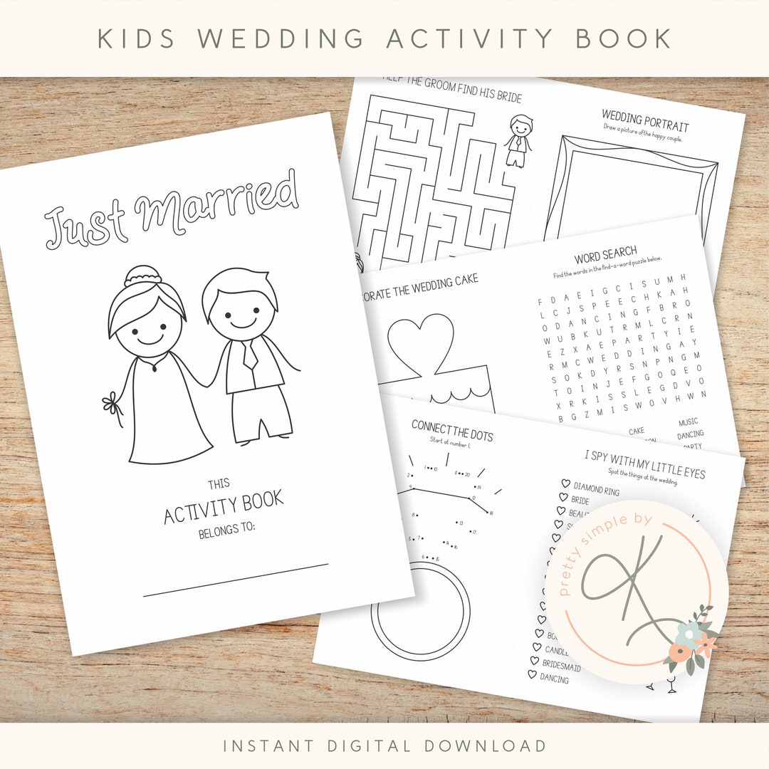 Kids Wedding Activity Book - Etsy