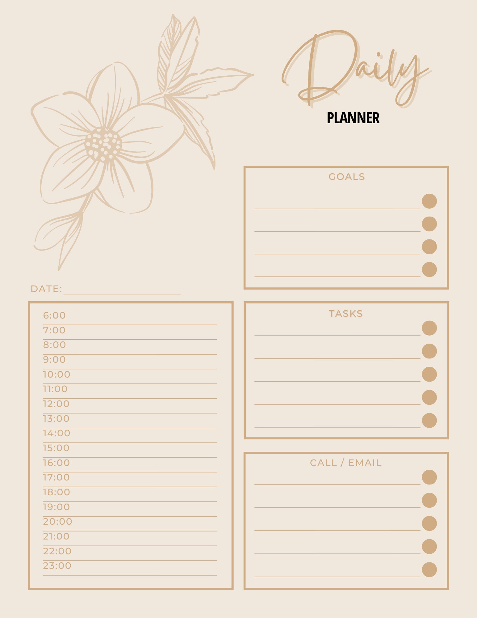 Beige Bliss Daily & Weekly Planner Set - Etsy
