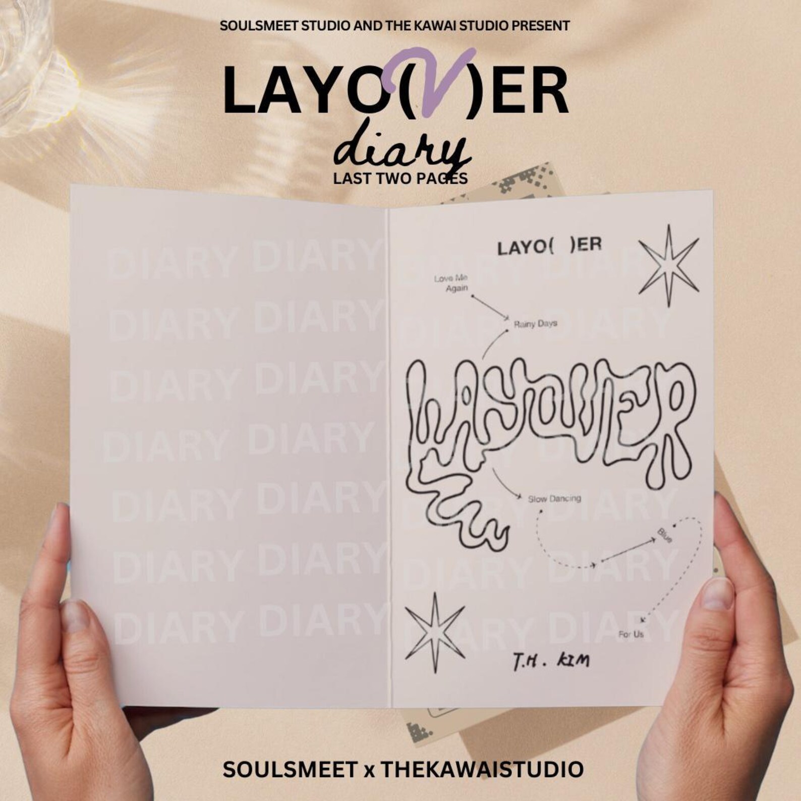 BTS V Layover Diary - A5 Size Hardbound Journal With Free Stickers and ...