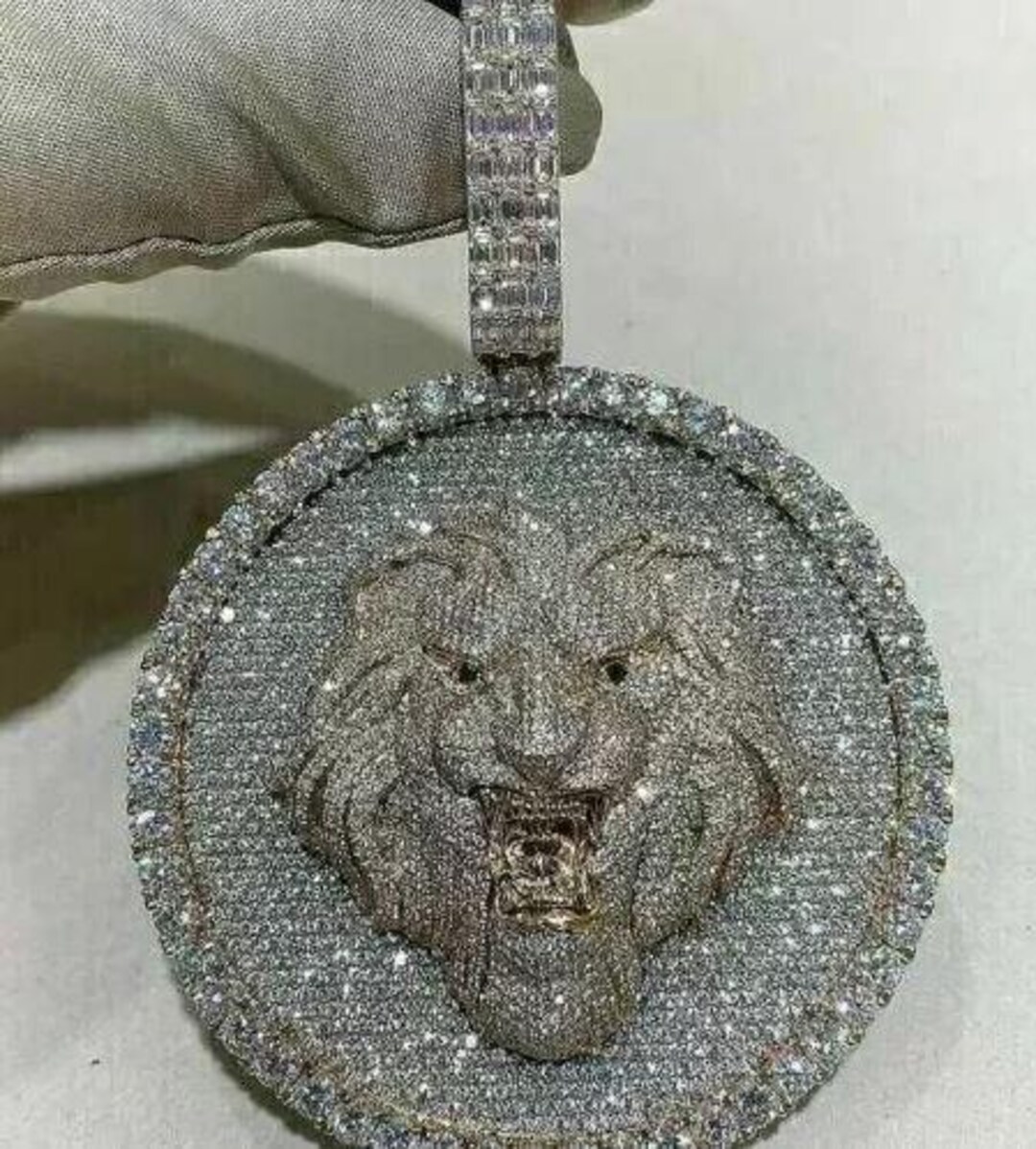 Custom Iced Out Moissanite Lion Face Pendant,customized Hip Hop ...
