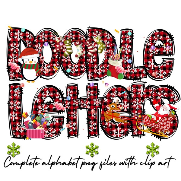 Christmas Alpha Clipart - Etsy