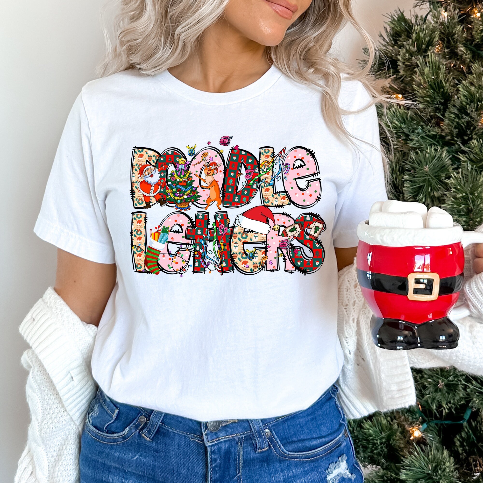 Christmas Doodle Letters Clip Art PNG Files,xmas Clipart Alphabet ...