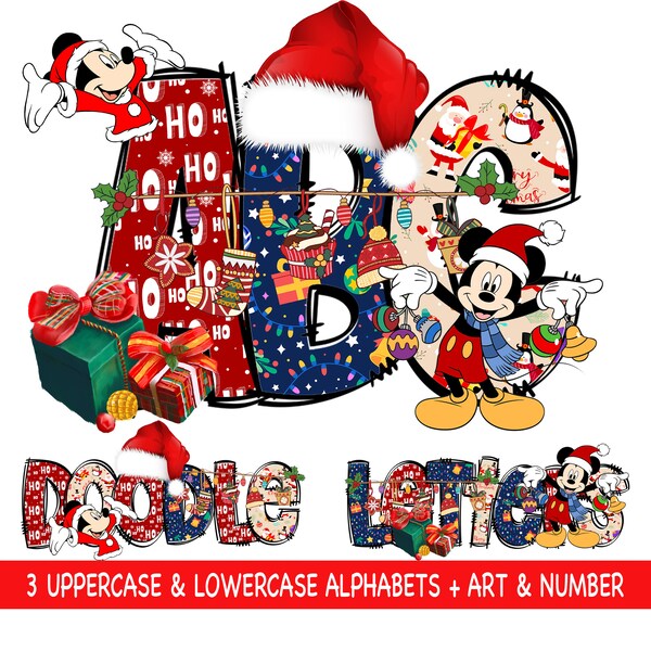 Christmas Alpha Clipart - Etsy