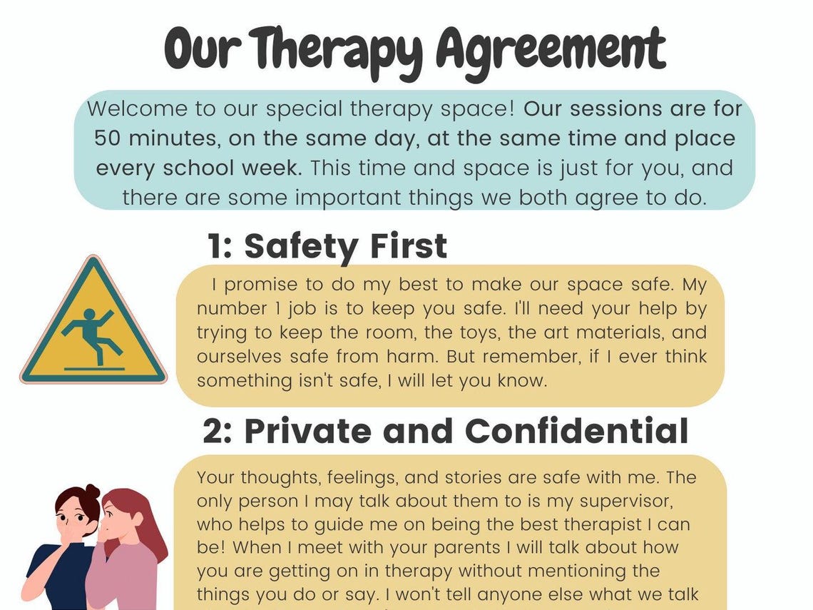 Child Therapy Contract: Visual Agreement for Counseling (canva Template ...