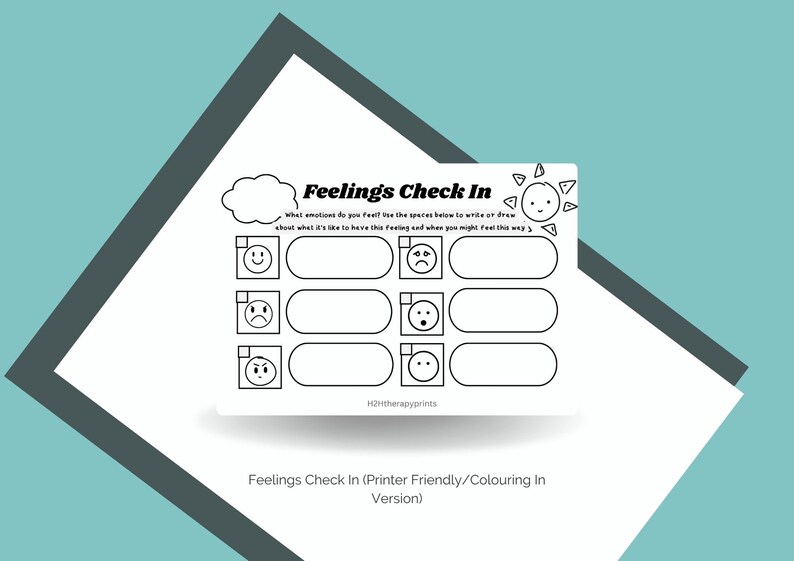 Feelings Check-in Chart Colorful Identify Emotions With Checkboxes ...
