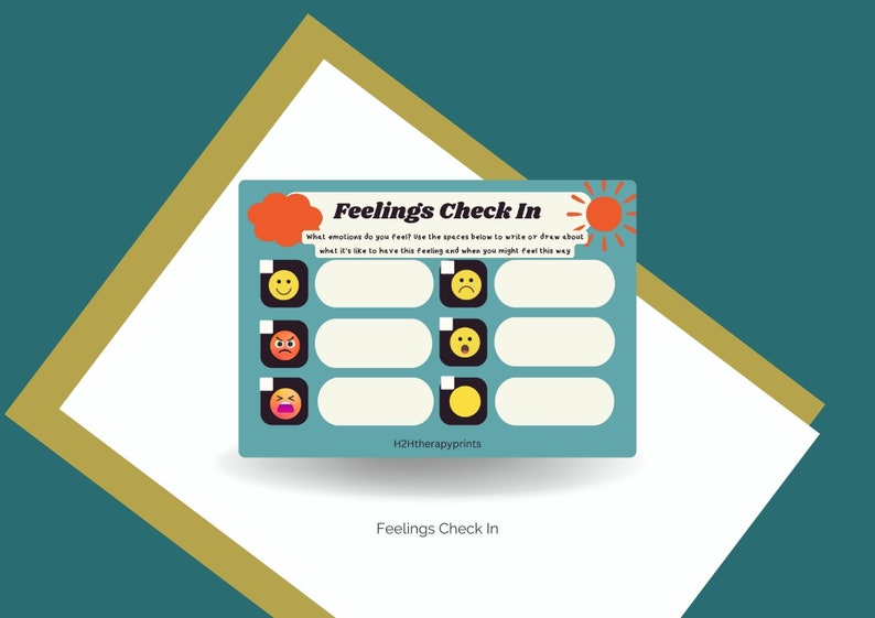 Feelings Check-in Chart Colorful Identify Emotions With Checkboxes ...