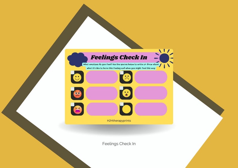 Feelings Check-in Chart Colorful Identify Emotions With Checkboxes ...