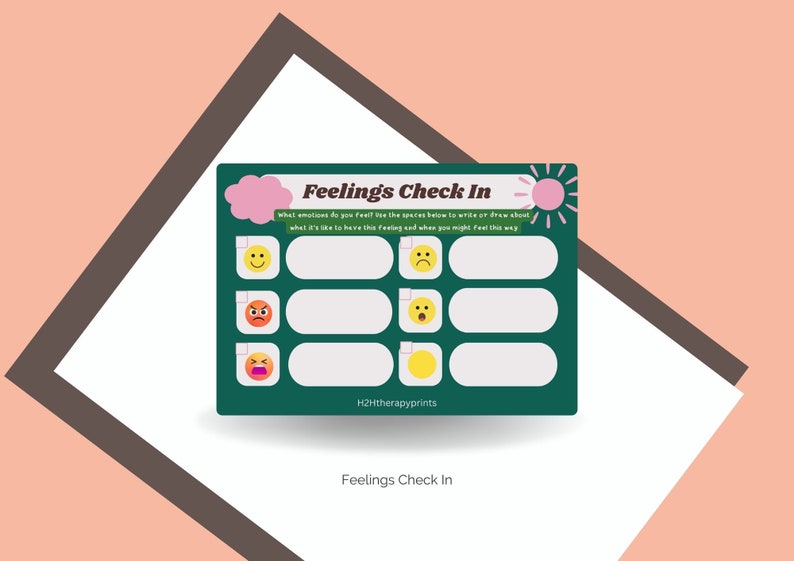 Feelings Check-in Chart Colorful Identify Emotions With Checkboxes ...
