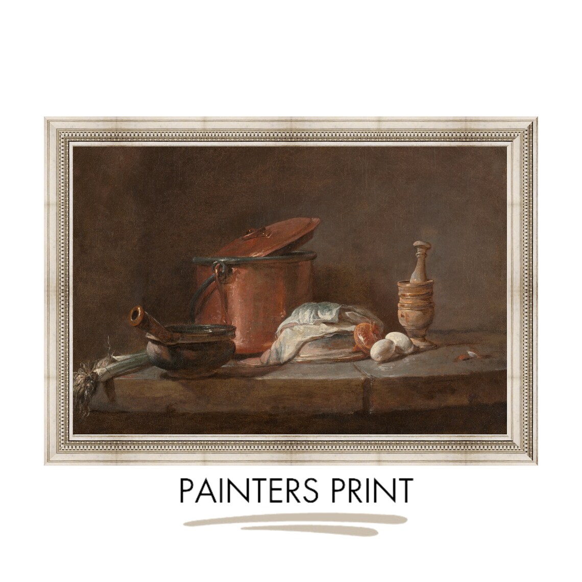 Rustic Traditional Vintage Kitchen Scene Painting Traditional Kitchen ...