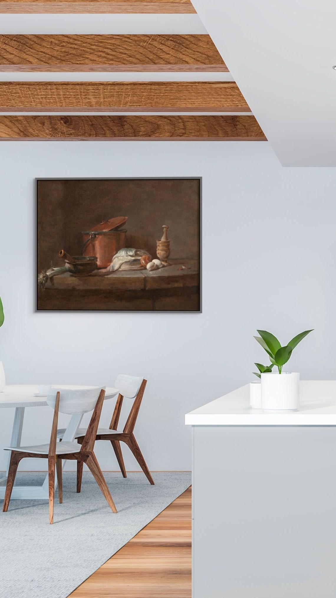 Rustic Traditional Vintage Kitchen Scene Painting Traditional Kitchen ...