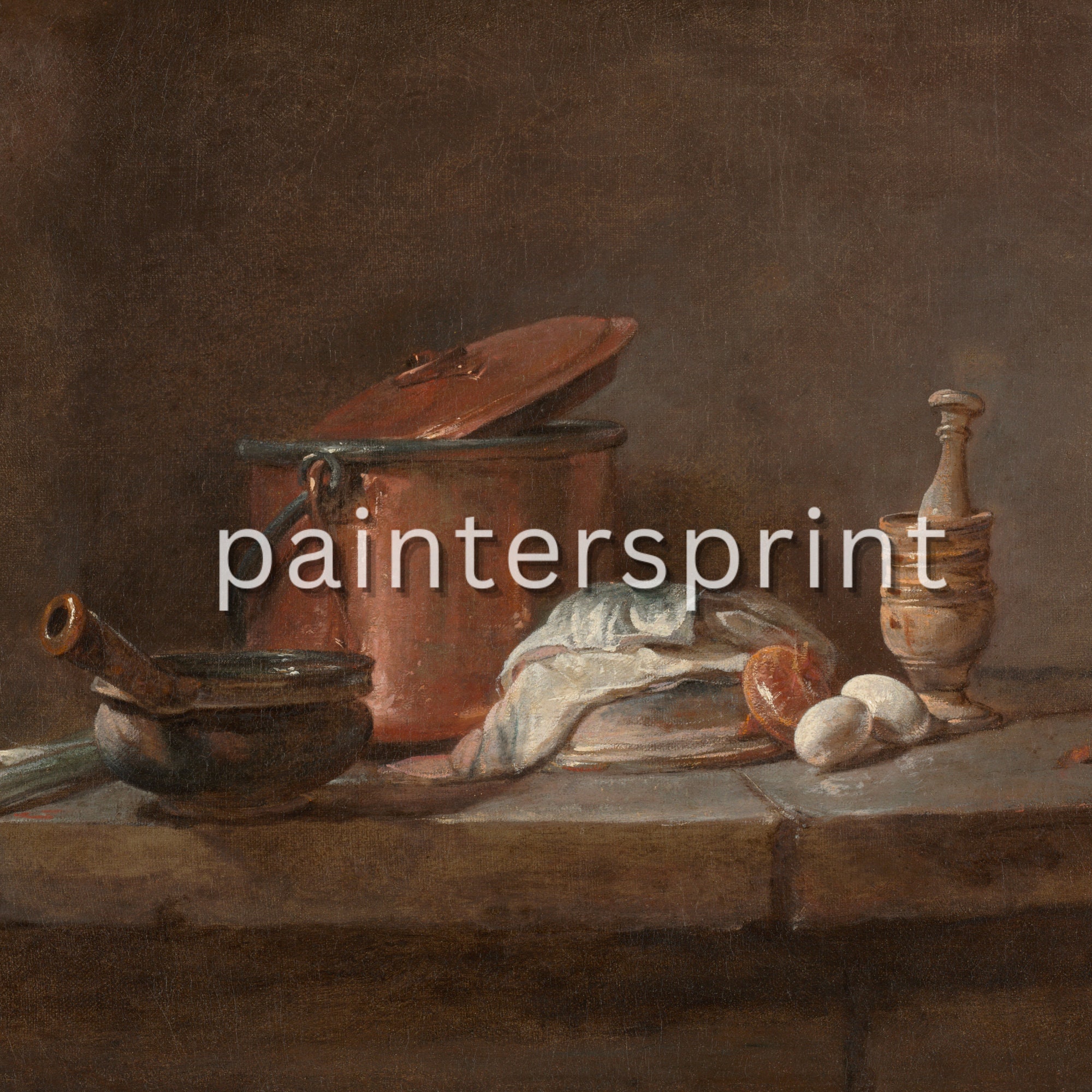 Rustic Traditional Vintage Kitchen Scene Painting Traditional Kitchen ...