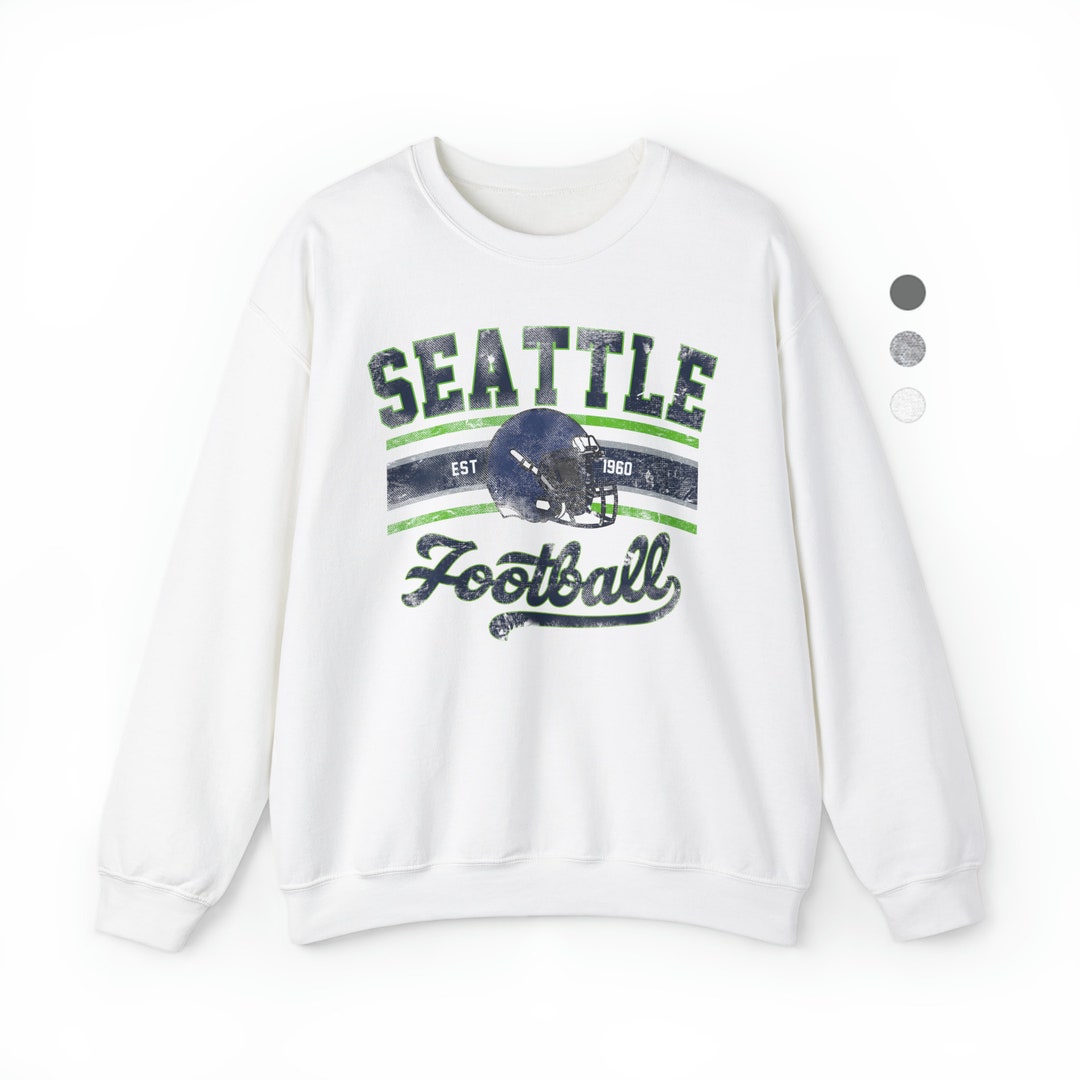 Retro Seattle Seahawks Football Sweatshirt NFL Seahawks Sweatshirt - Etsy
