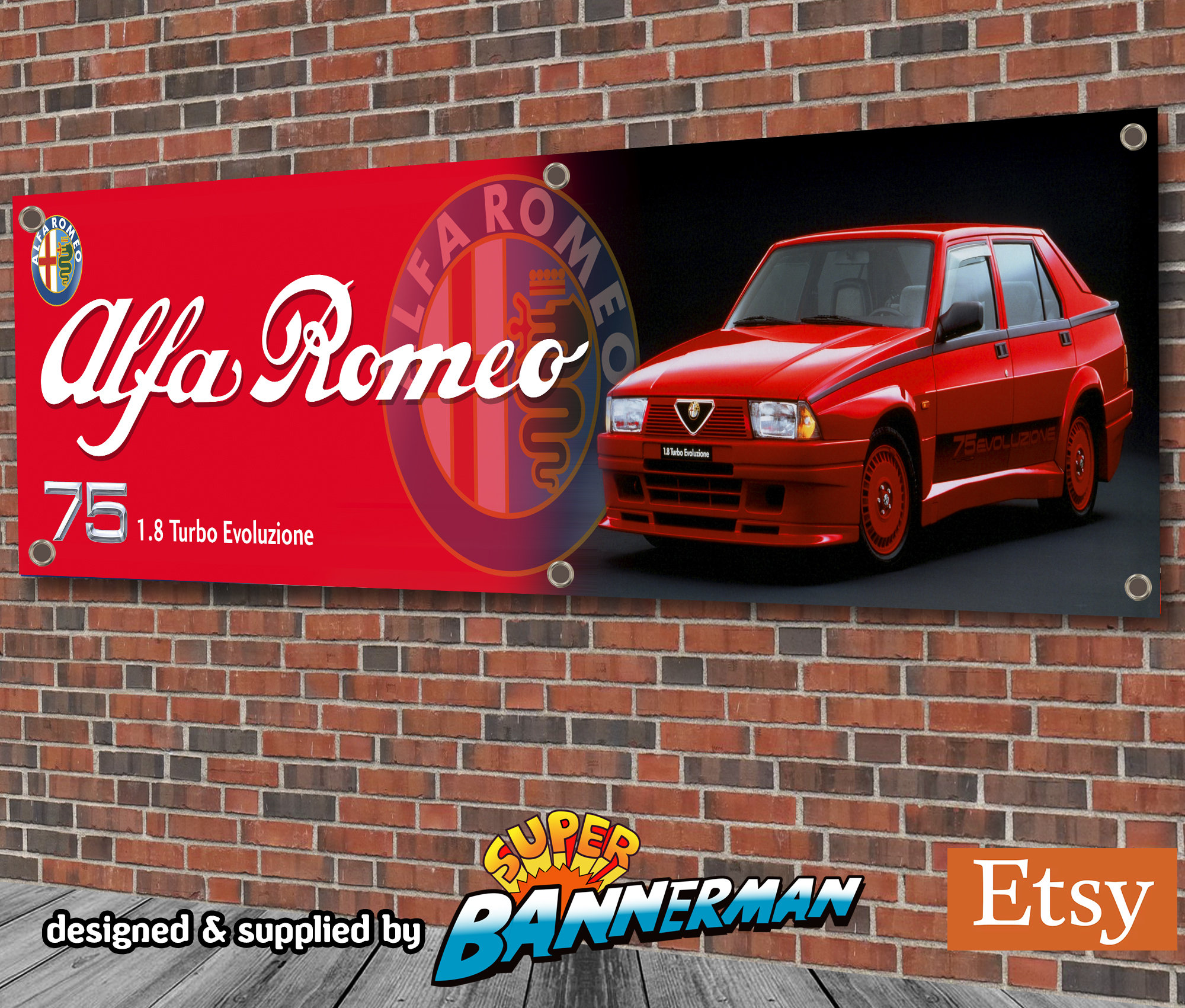Alfa Romeo 75 Turbo Banner for Garage Workshop Showroom - Etsy
