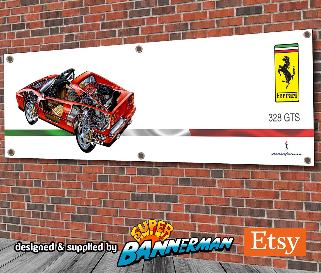 Ferrari 328 GTS Cutaway Banner for Garage, Workshop, Showroom Etc - Etsy
