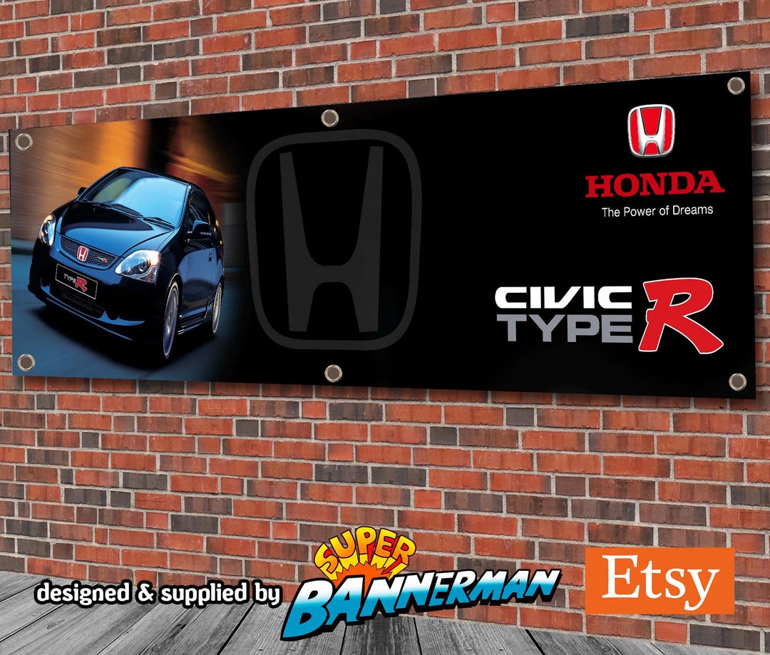 Honda Civic Type R EP3 black Banner for Garage, Workshop, Showroom Etc ...