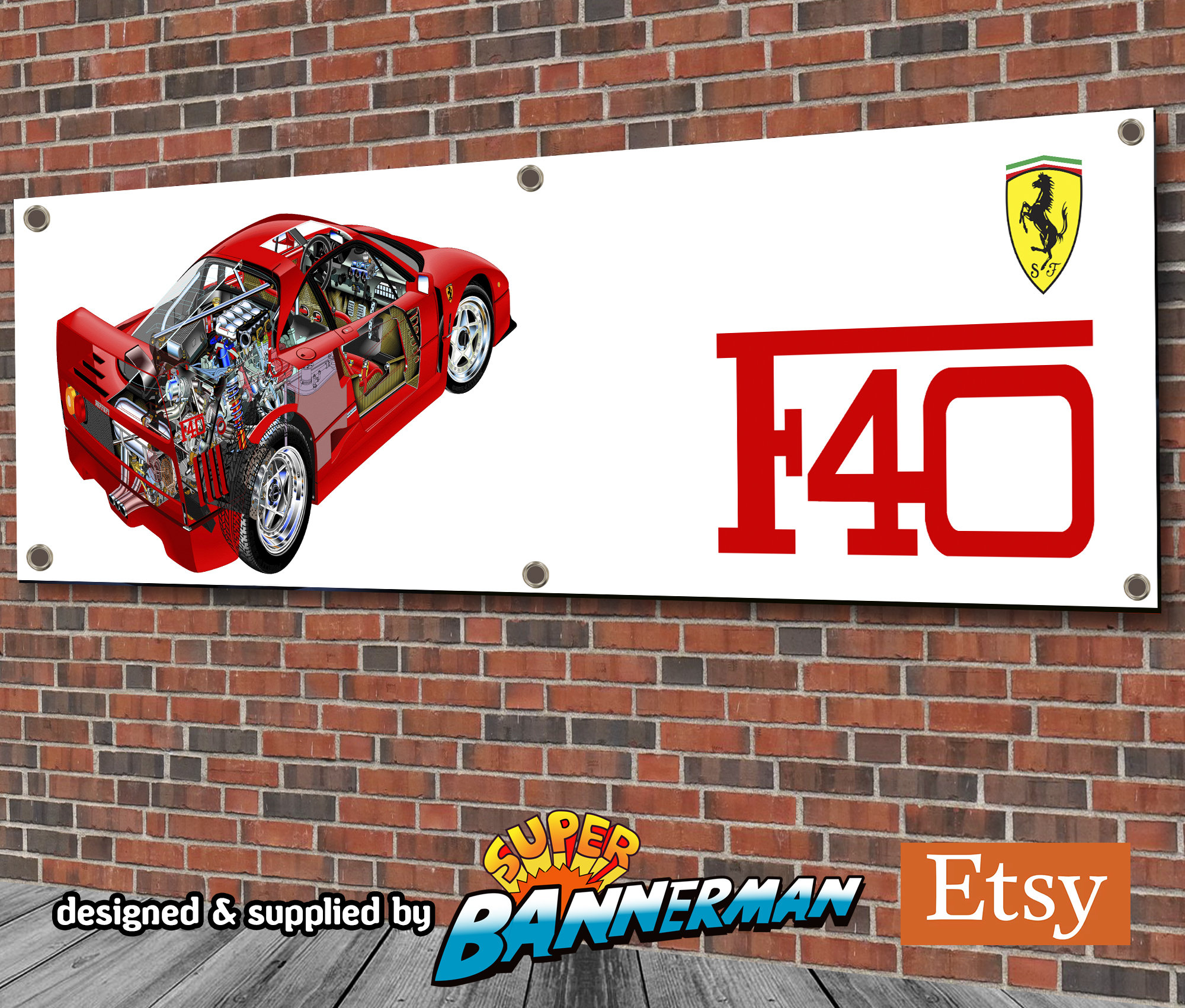 Ferrari F40 Cutaway Banner for Garage, Workshop, Showroom Etc - Etsy