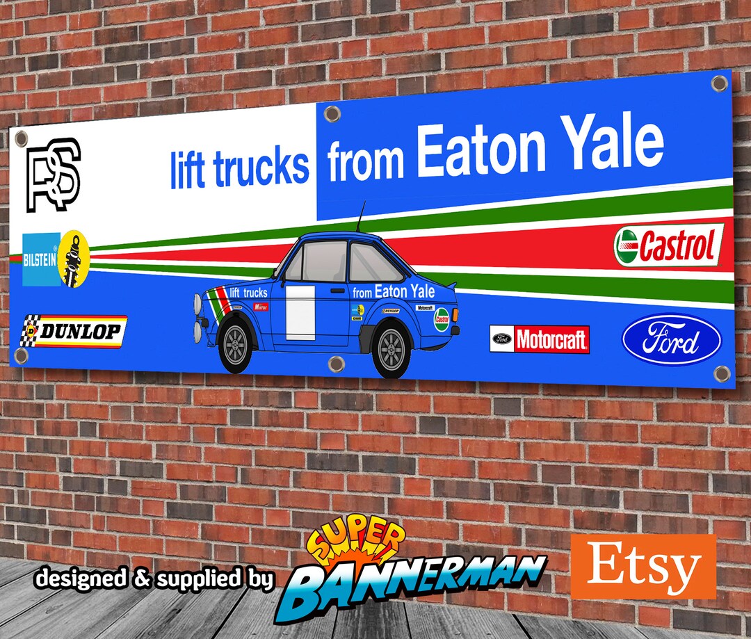 Ford Escort Mk2 RS Eaton Yale Rally Car Banner for Garage, Workshop ...