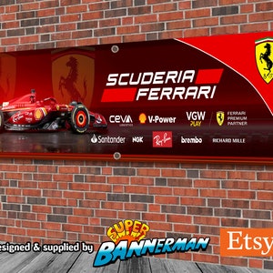 Ferrari 2024 F1 Team Banner for Garage, Workshop, Showroom Etc, Charles ...
