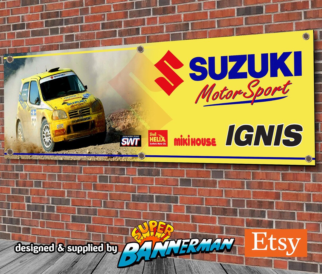 Suzuki Motorsport Ignis Rally Car Team PVC Banner for Garage, Workshop ...