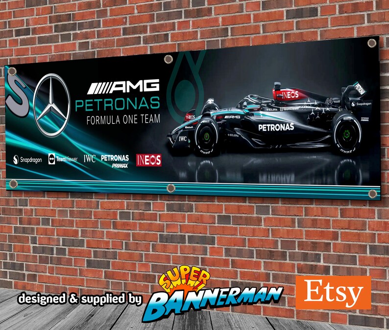 Mercedes Petronas 2024 F1 Team Banner for Garage, Workshop, Showroom ...