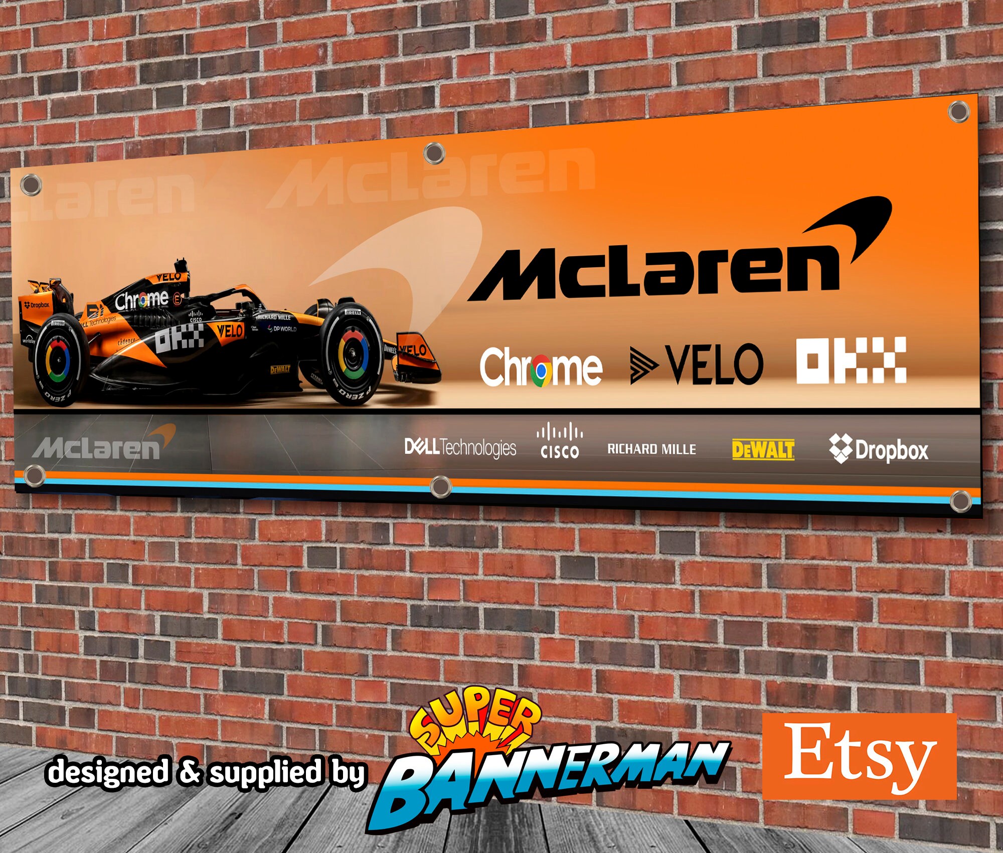 Mclaren 2024 F1 Team Banner for Garage, Workshop, Showroom Etc, Lando ...