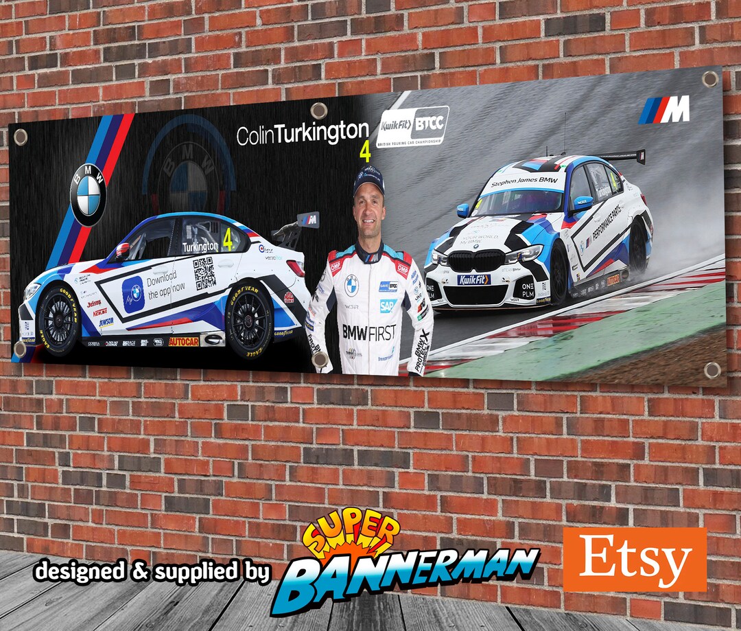 BMW BTCC Colin Turkington Touring Car Banner for Garage, Workshop ...