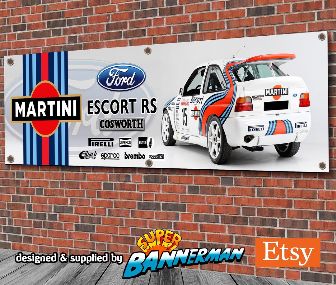 Ford Escort RS Cosworth Martini Racing Rally Car Banner for Garage ...