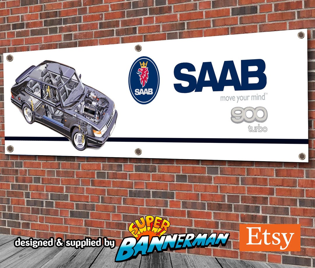 Saab 900 Turbo cutaway Banner for Garage, Workshop, Showroom Etc - Etsy