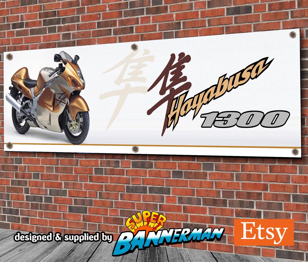 Suzuki Hayabusa First Edition 1300 gold Banner for Garage, Workshop Etc ...