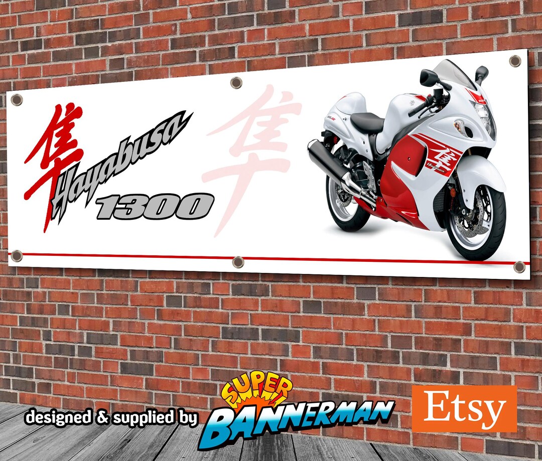 Suzuki Hayabusa 1300 red/white Banner for Garage, Workshop Etc - Etsy