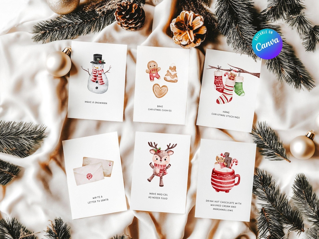 30 Editable Christmas Advent Activity Cards, Christmas Bucket List ...