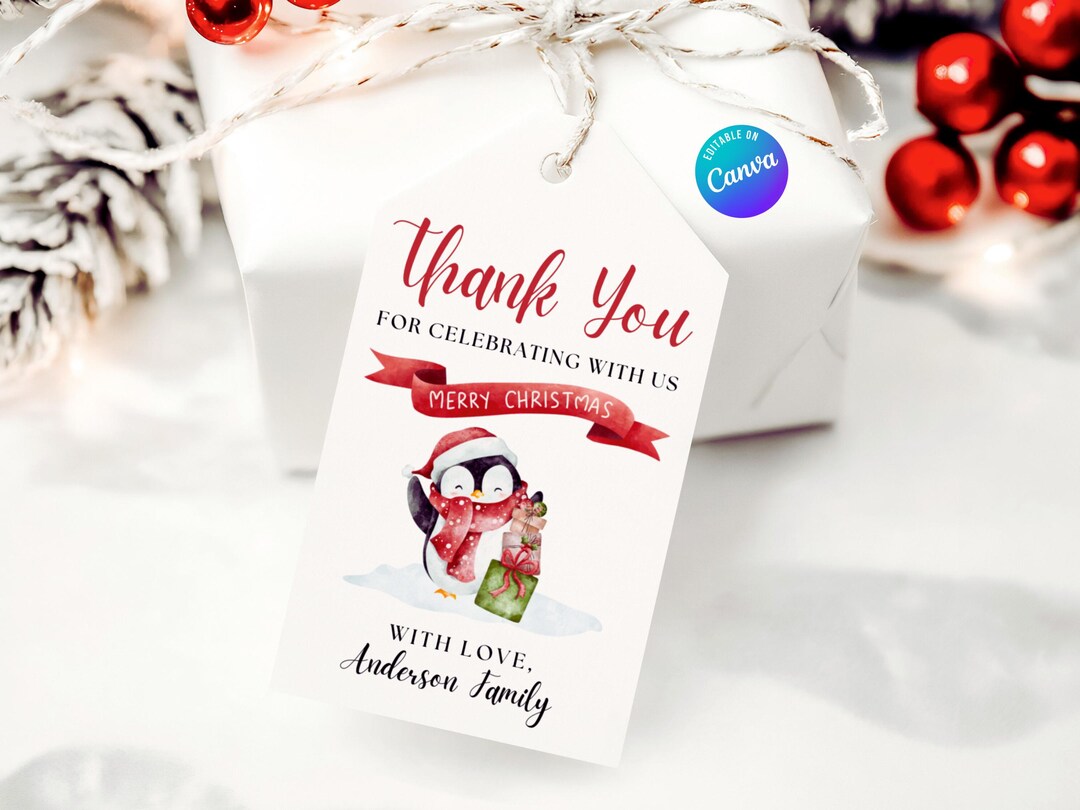 Editable Christmas Favor Tags Holiday Gift Tags Merry Christmas Holiday ...