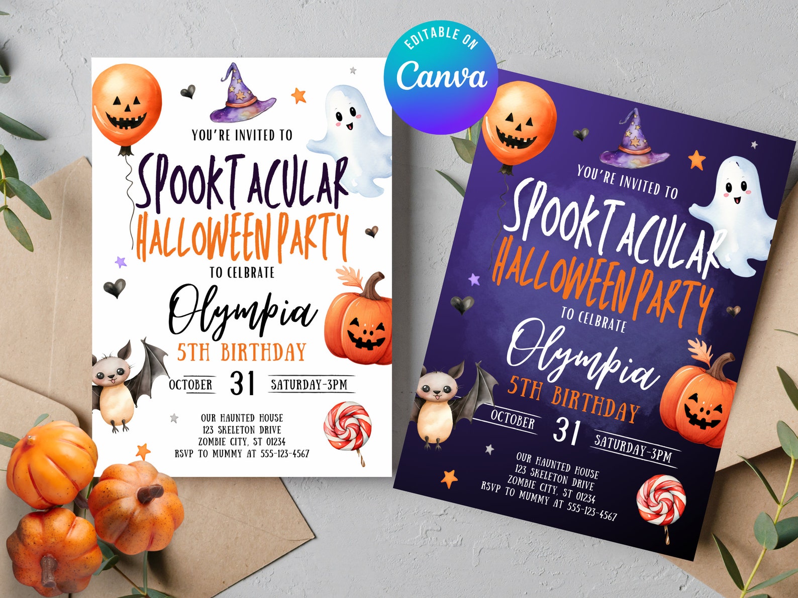 Editable Halloween Invitation, Halloween Party Invitation, Halloween ...