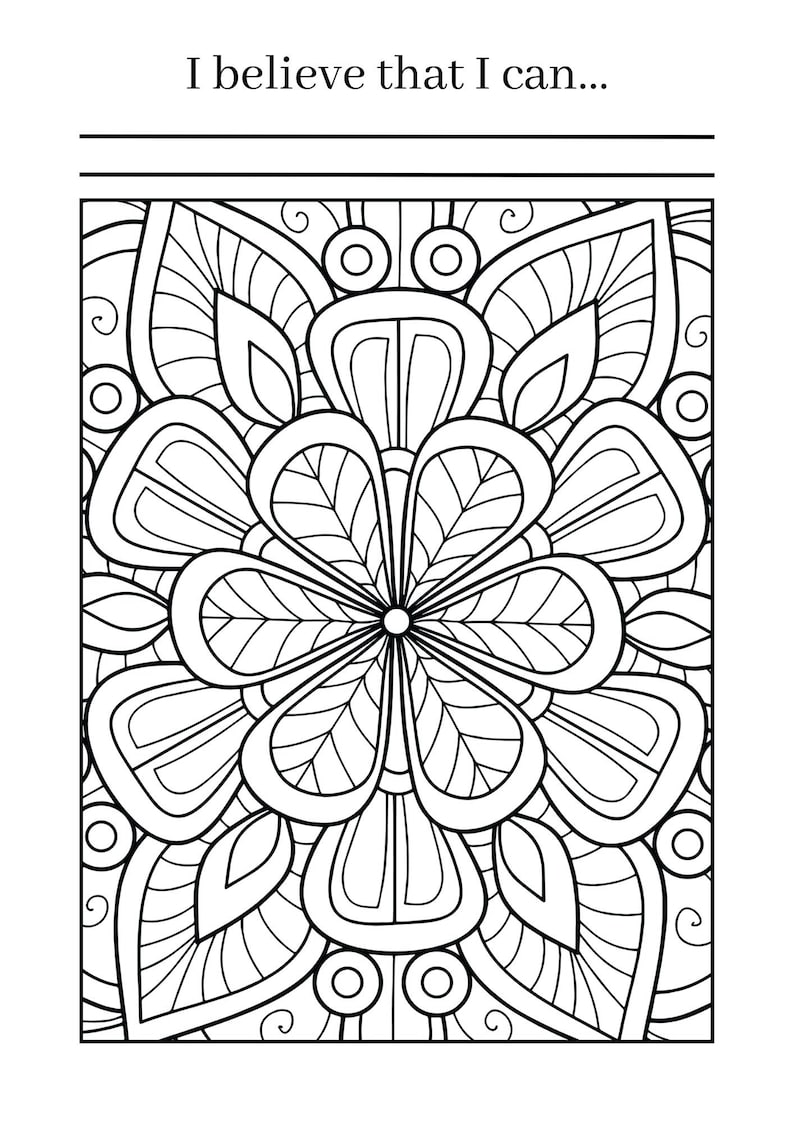 50-page Mandala and Motivations Printable Coloring Pages - Etsy