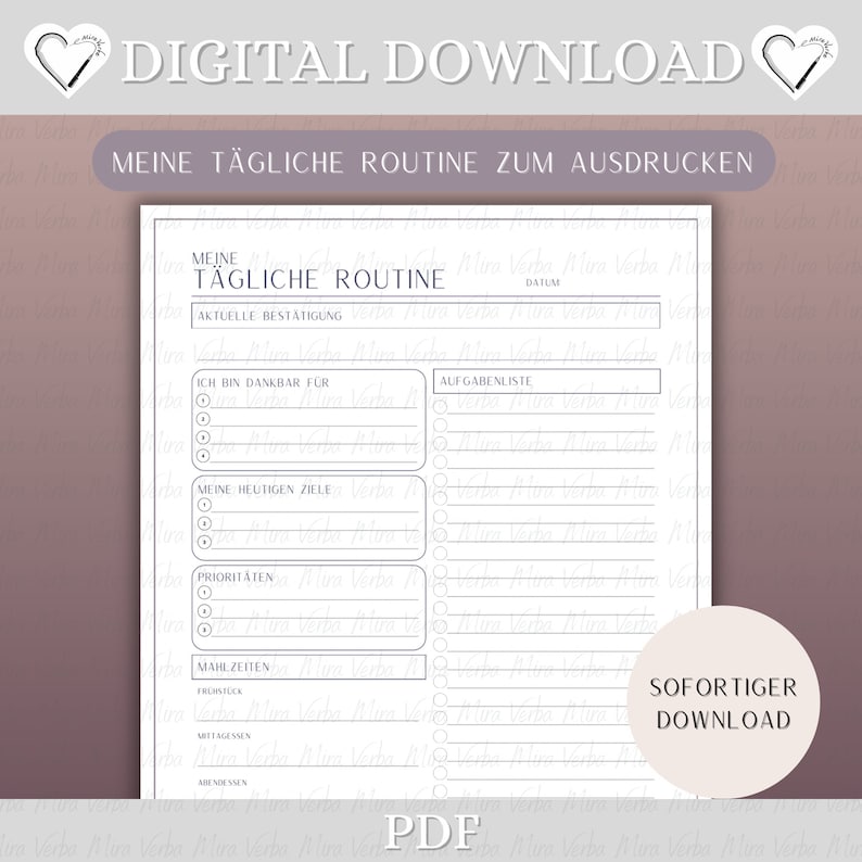 My Daily Routine - Routine Template - Organize and Reflect on Your Day ...
